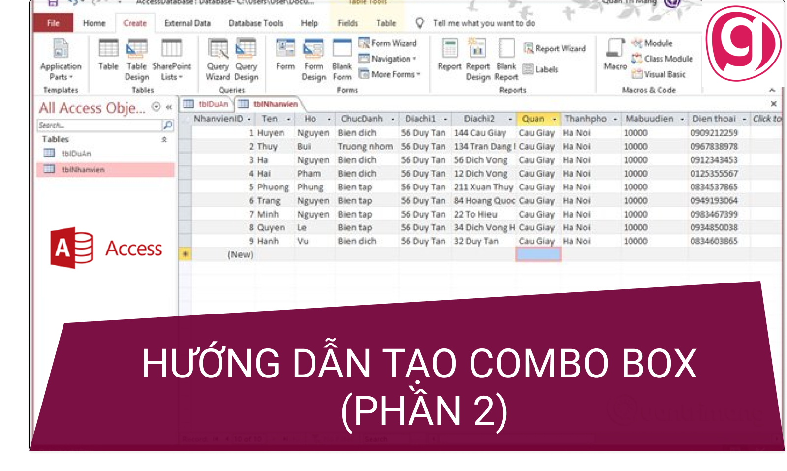 Hướng Dẫn Tạo Combo Box Trong Microsoft Access Phần 2